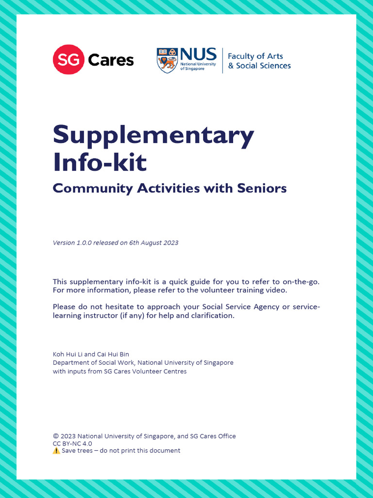 GEN2062 Supplementary Infokit 160823 | PDF