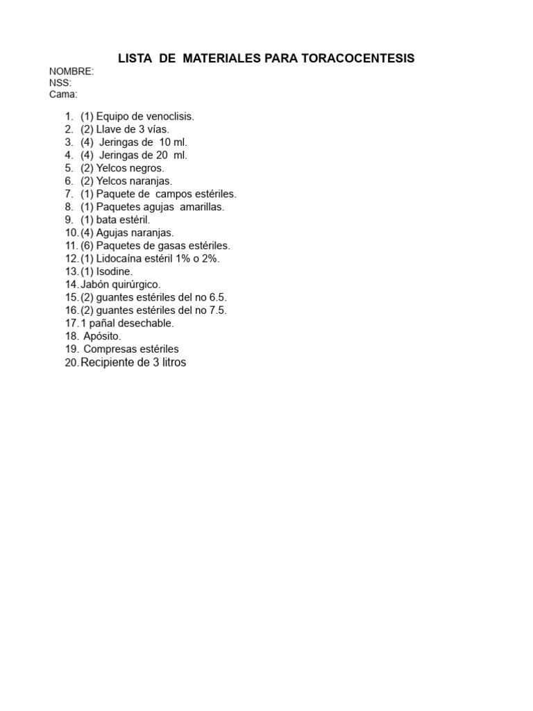 Material Toracocentesis | PDF