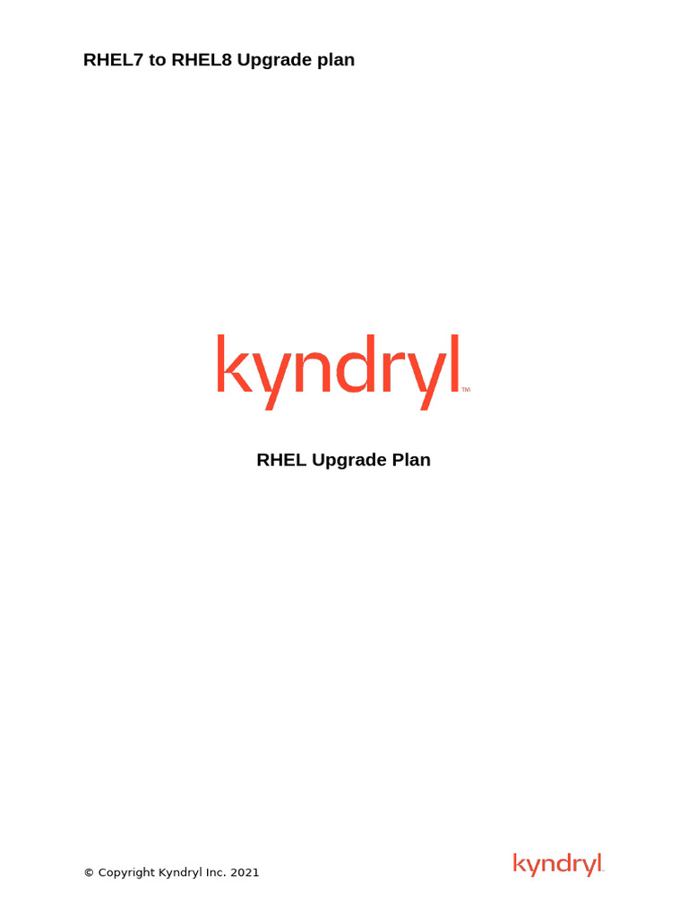 RHEL7 To RHEL8 Upgrade Plan | PDF | Software Engineering | Computer ...