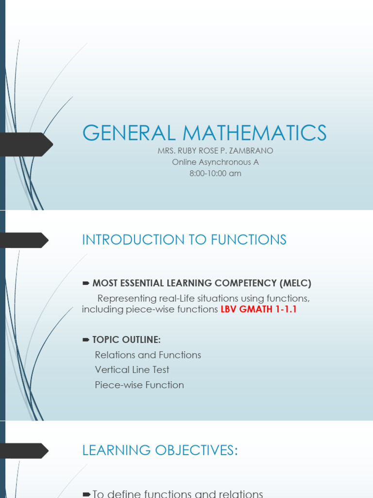 Week 1 - Introduction to Functions | PDF | Function (Mathematics) | Domain Of A Function