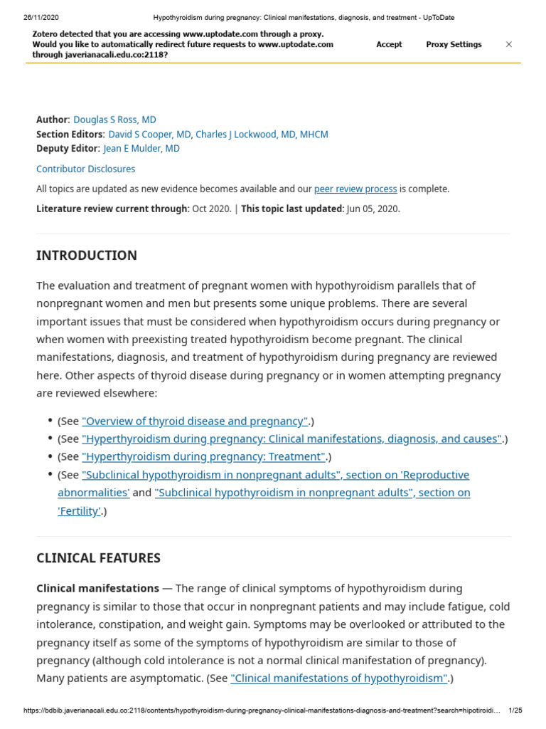 Hypothyroidism During Pregnancy - Clinical Manifestations, Diagnosis ...