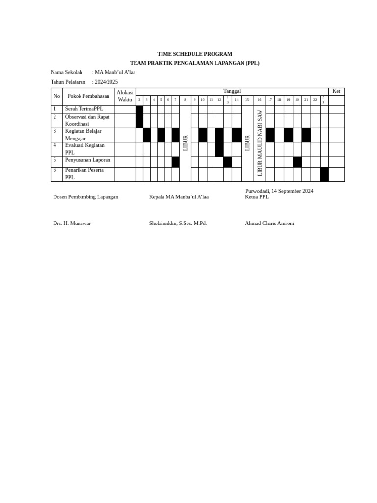Time Schedule Program | PDF