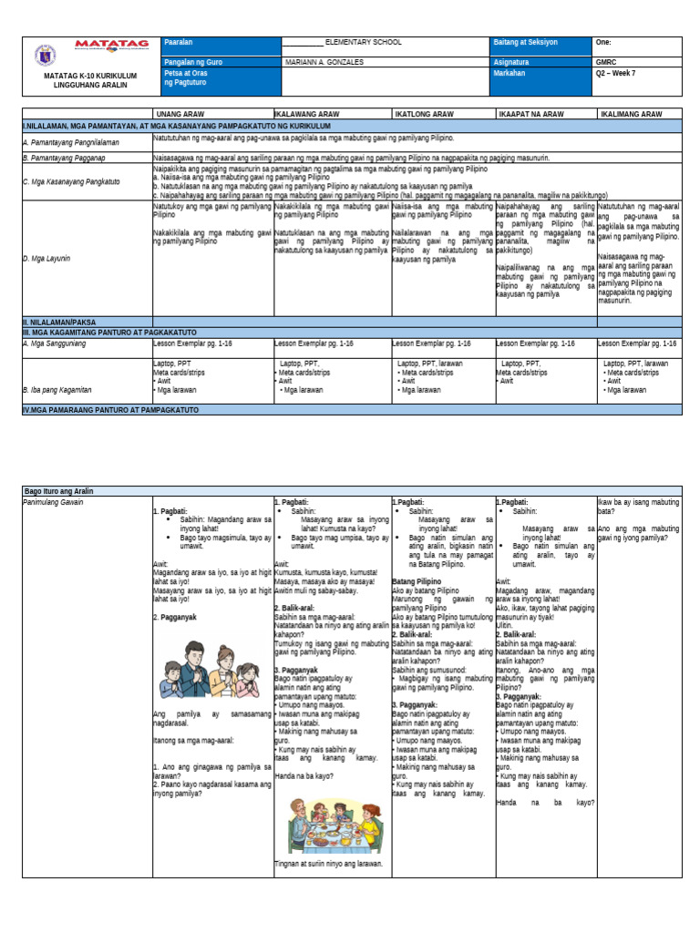 Week 7 Q2 GMRC | PDF
