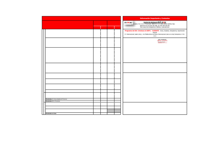 Cartilla Eps 2020-2021 Rimac 1 | PDF | Lima | Perú