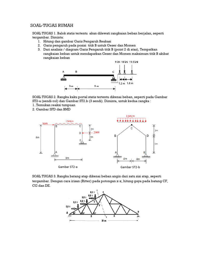 Soal TUGAS Statika -2024-edit | PDF