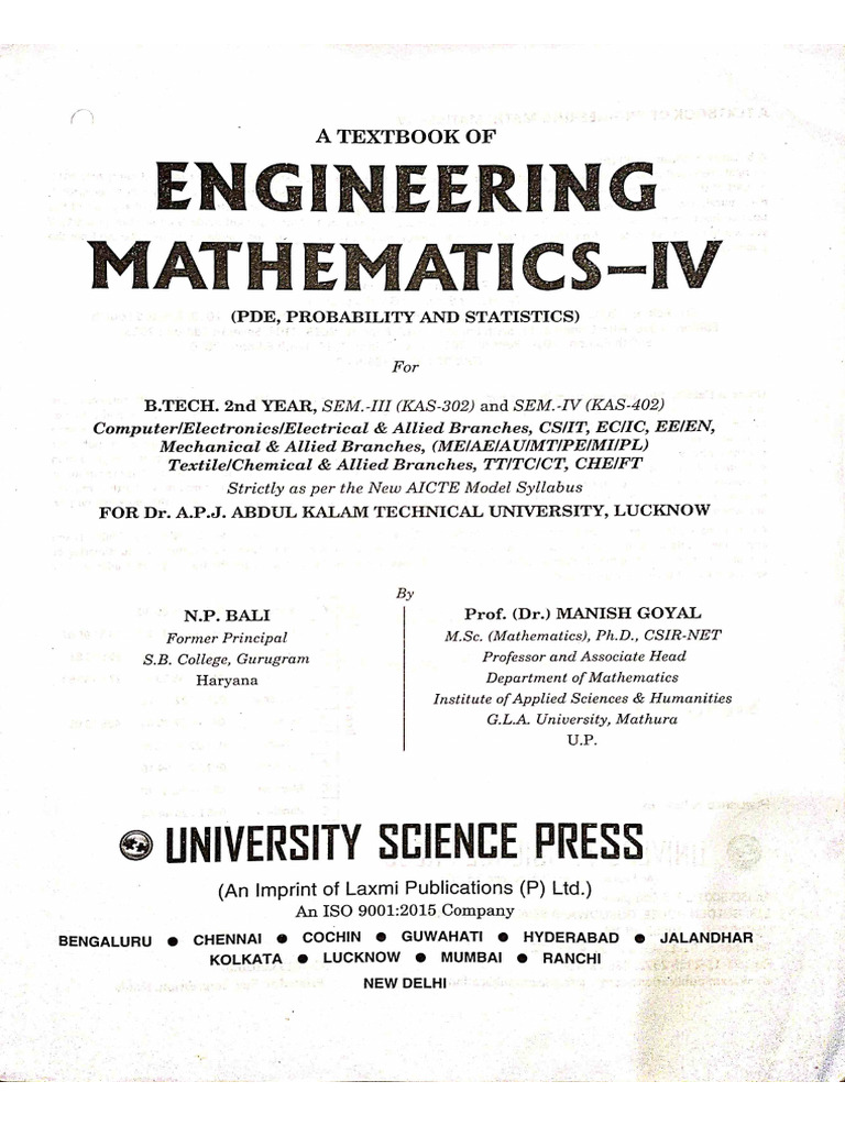 Maths 4 NP Bali | PDF