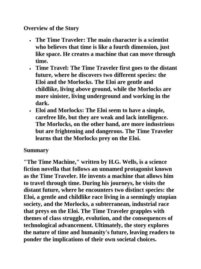 the time machine | PDF | The Time Machine