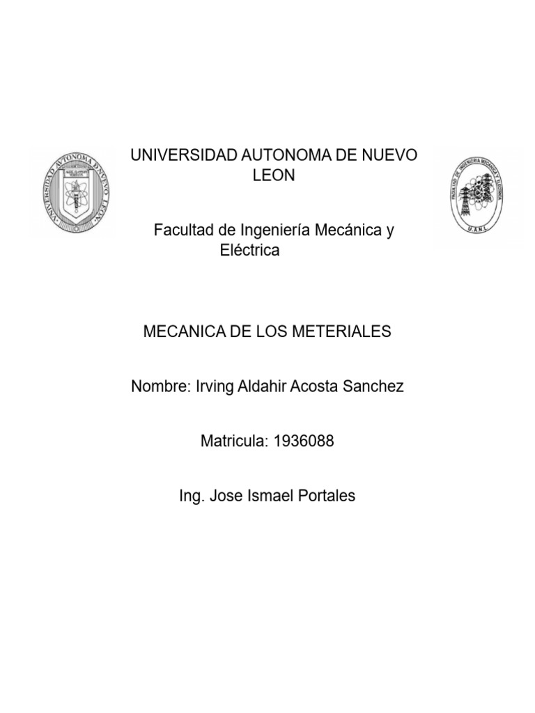 Mecánica de Materiales: UANL | PDF