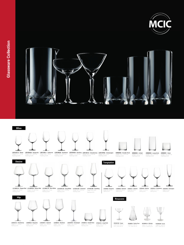 MCIC Glassware Catalog | PDF | Alcoholic Drinks | Wine