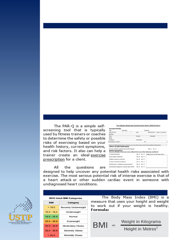 PARQ BMI and BASIC HEART RATE | PDF | Heart Rate | Heart