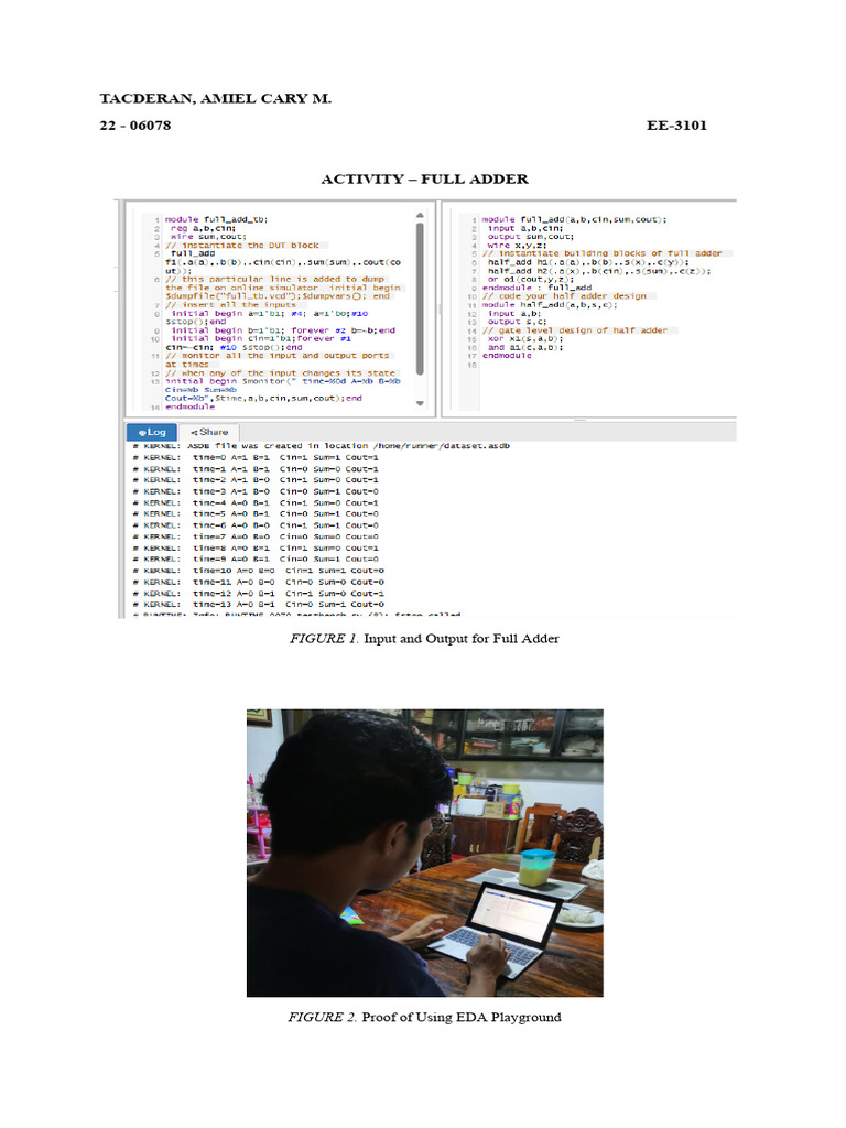 Activity-Full-Adder - Tacderan, Amiel Cary | PDF