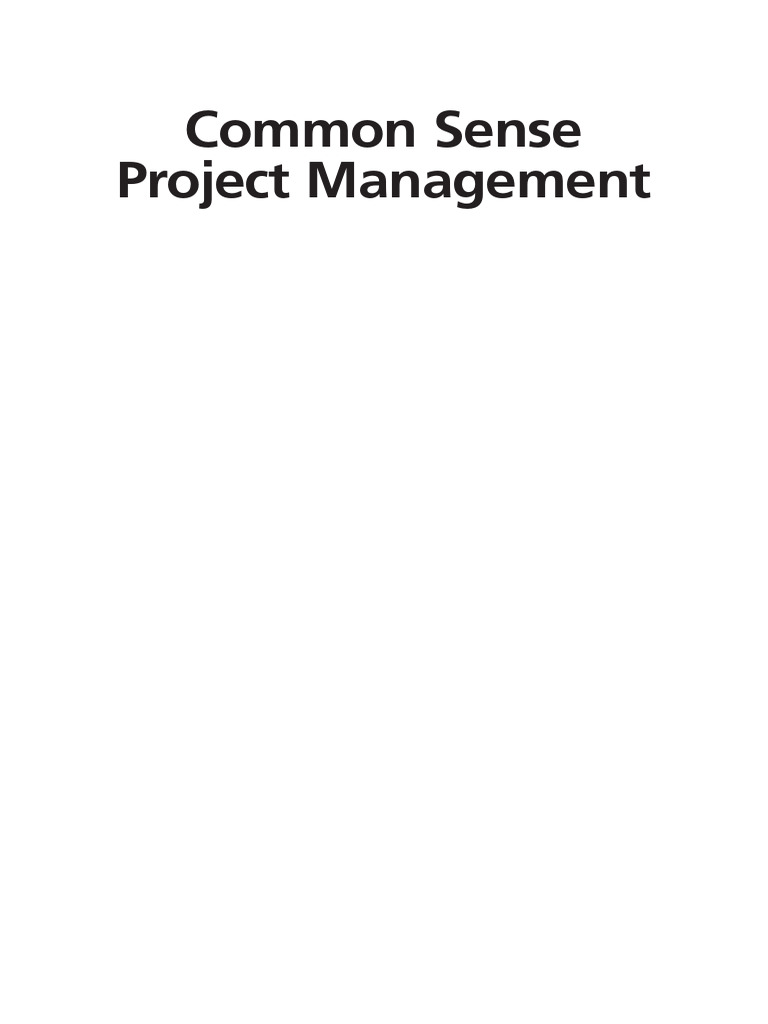 Turk, Wayne - Common Sense Project Management-ASQ Quality Press (2008 ...