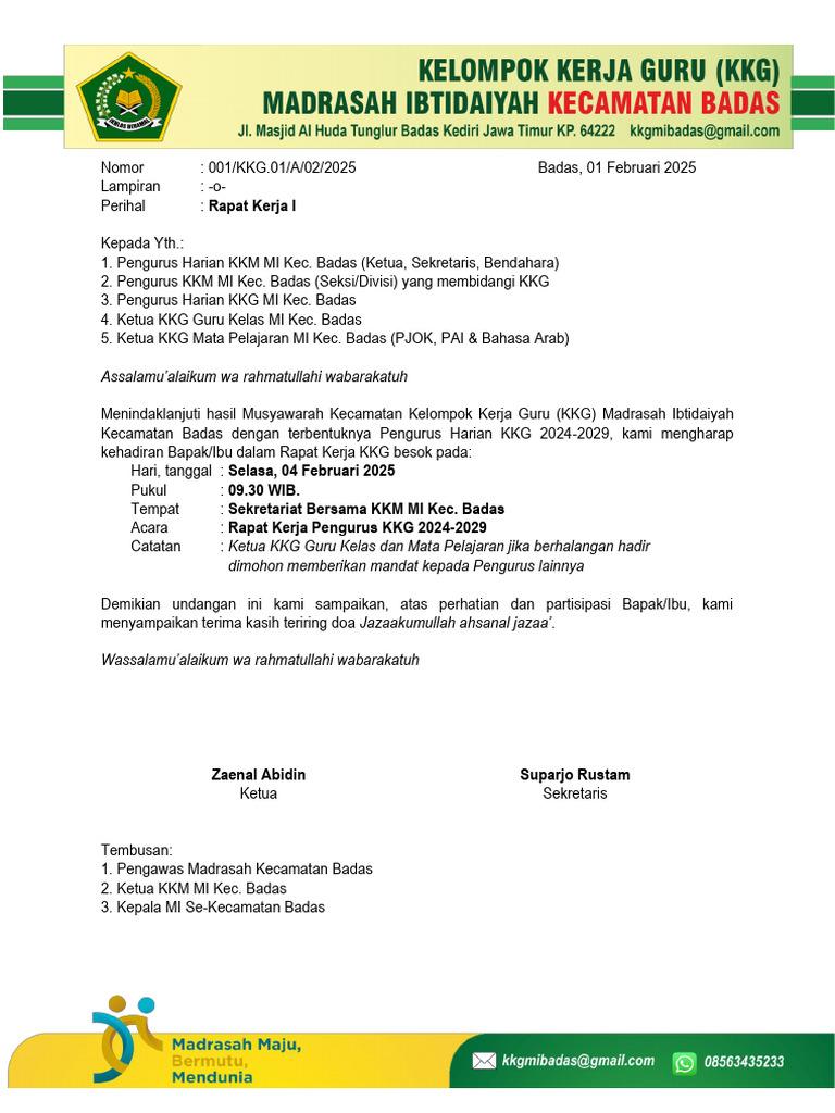 Undangan Raker I KKG | PDF