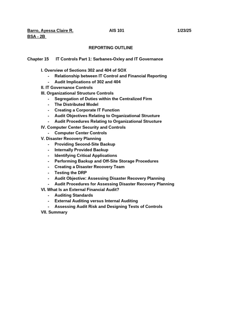 Reporting Outline | PDF