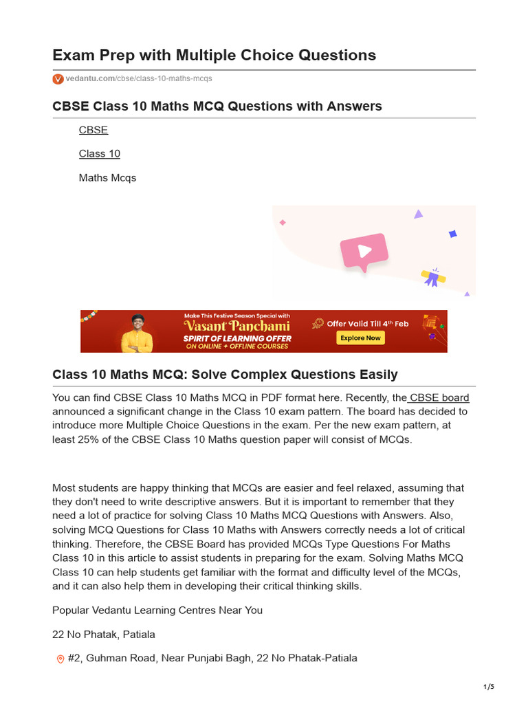 Exam Prep With Multiple Choice Questions Pdf Multiple Choice