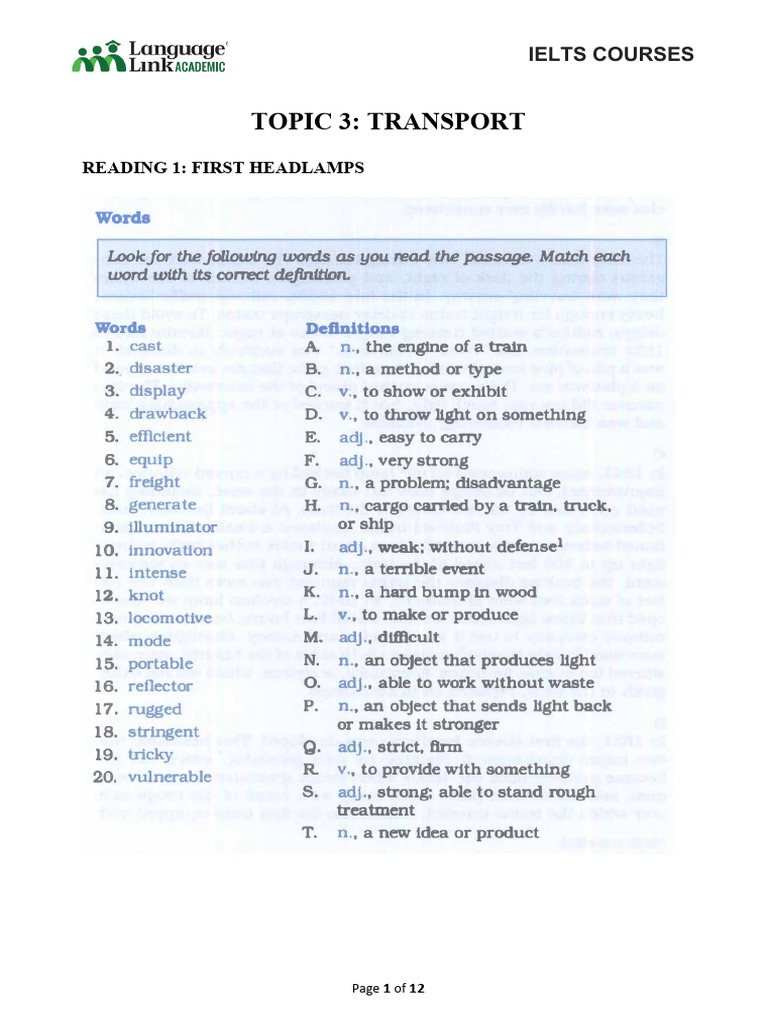 LL - Advanced - Reading - Transport - Travelling | PDF