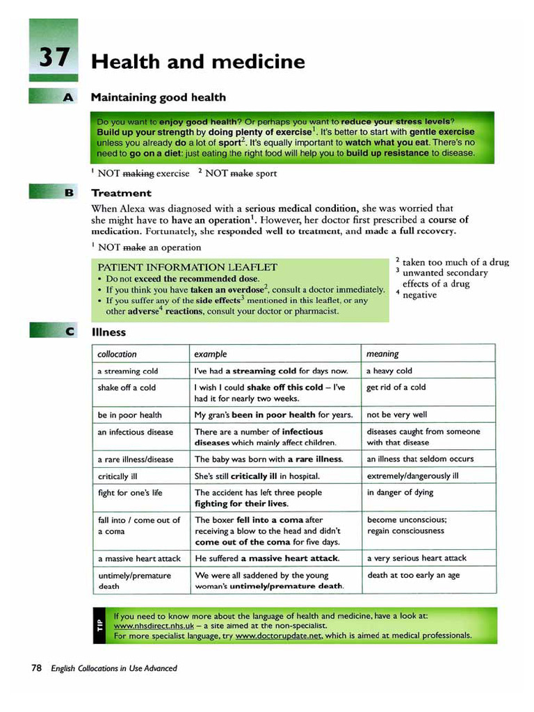 Collocations Health | PDF