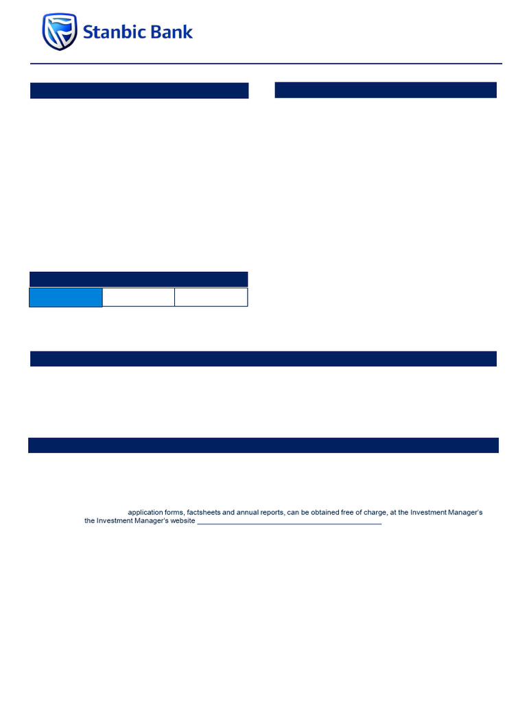 Stanbic Money Market Fund Fact Sheet 30 Nov 24 | PDF | Money Market ...