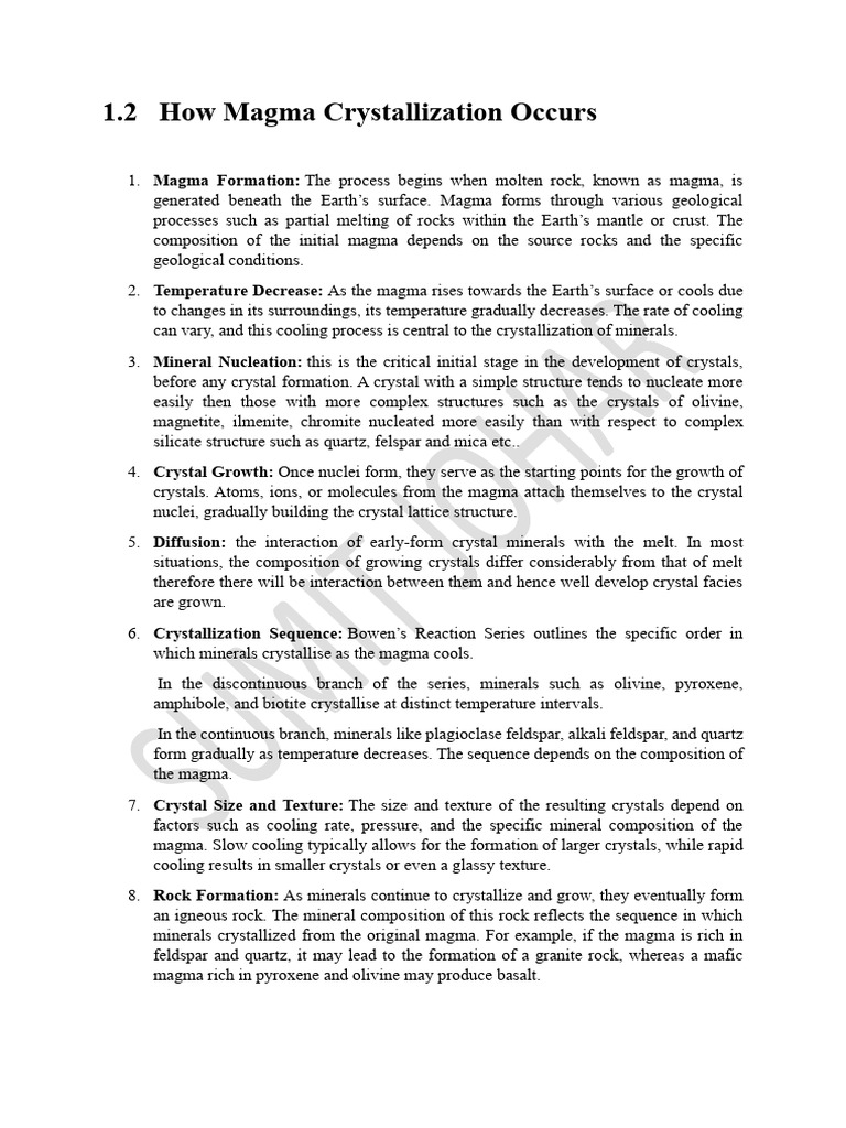 How Crystallization Occurs | PDF | Magma | Minerals