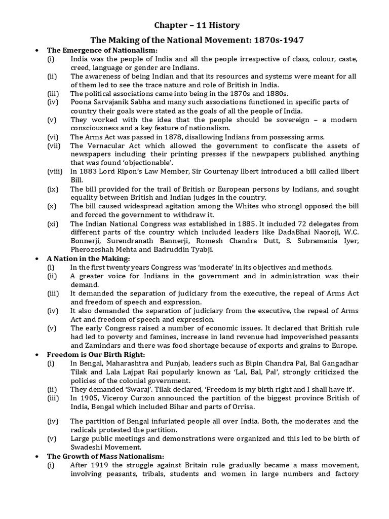 08 Notes - The Making of The National Movement | PDF | Mahatma Gandhi ...