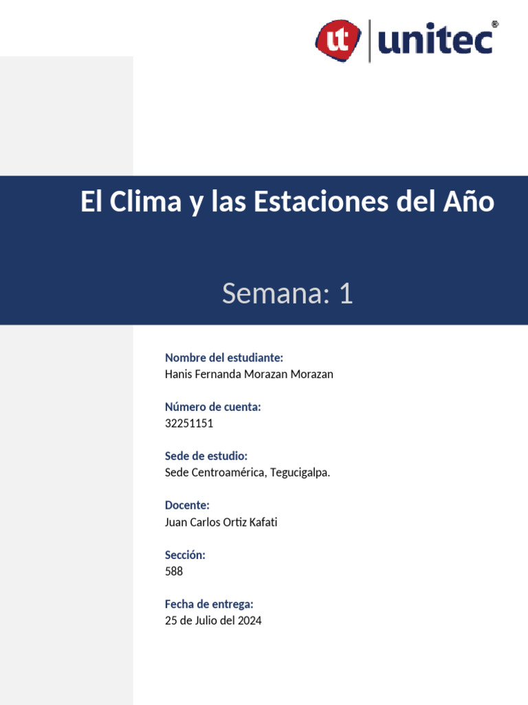 El Clima y Las Estaciones Del Año | PDF | Clima | Temporada de primavera)