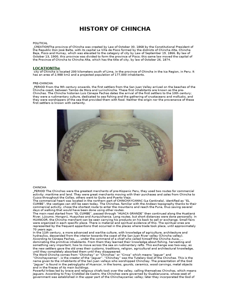 History of Chincha | PDF