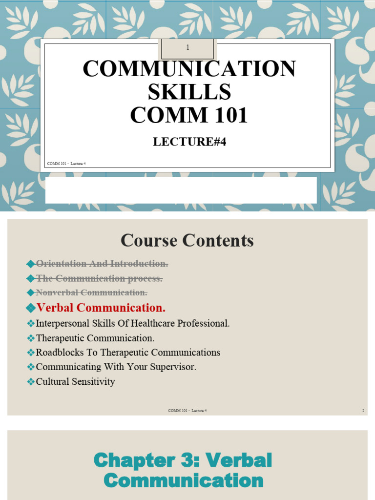 COMM 101 Lec_4 | PDF | Communication | Linguistics