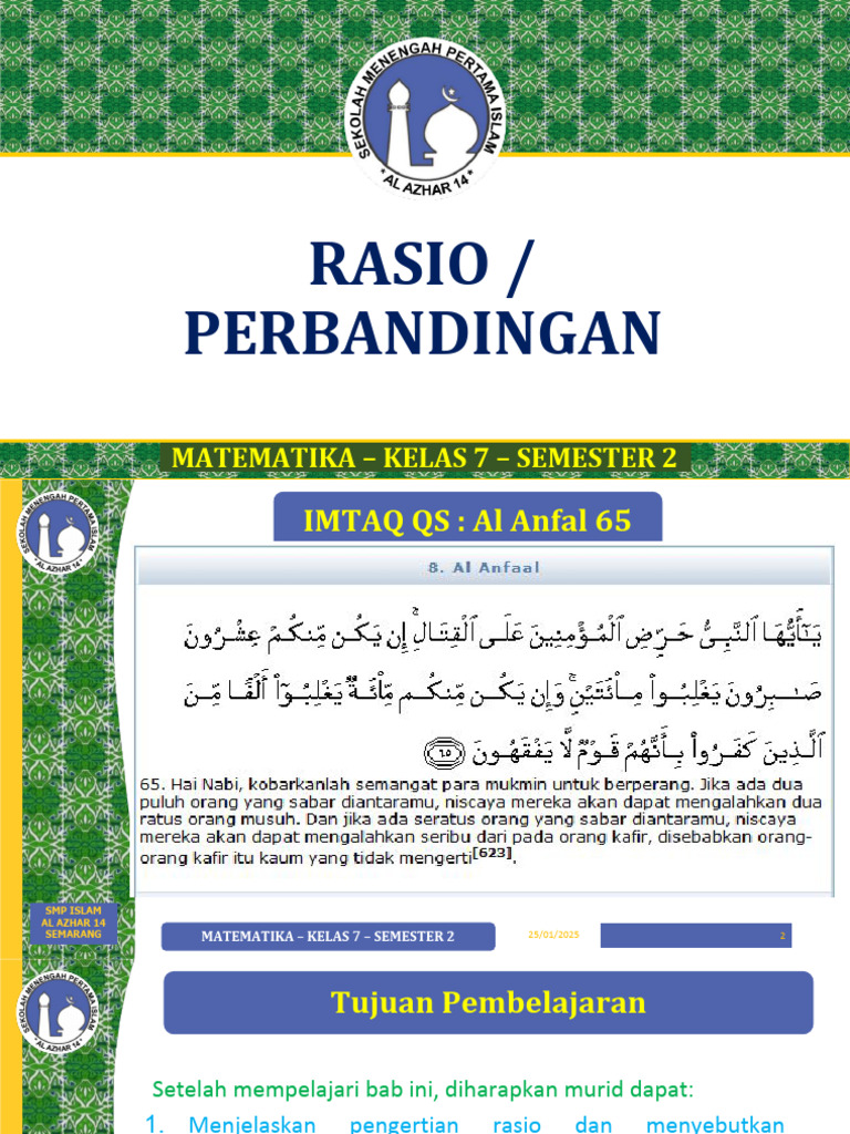 MTK Kelas 7 Rasio | PDF