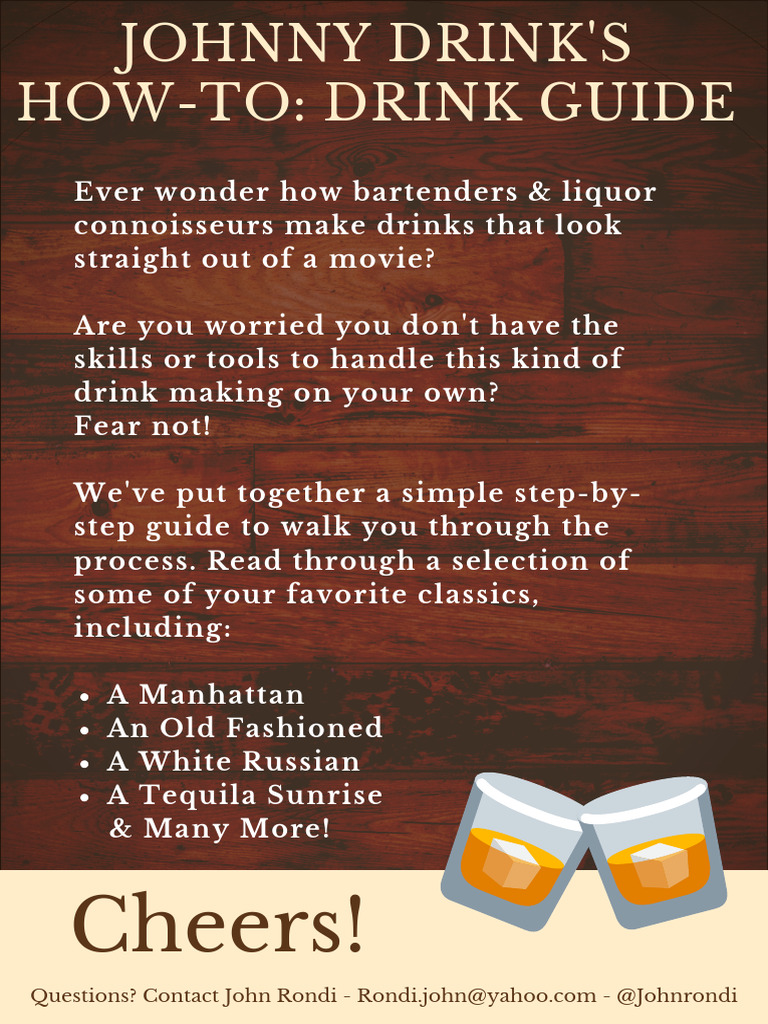 Johnny Drink'S - Drink Guide | PDF | Martini (Cocktail) | Cocktails