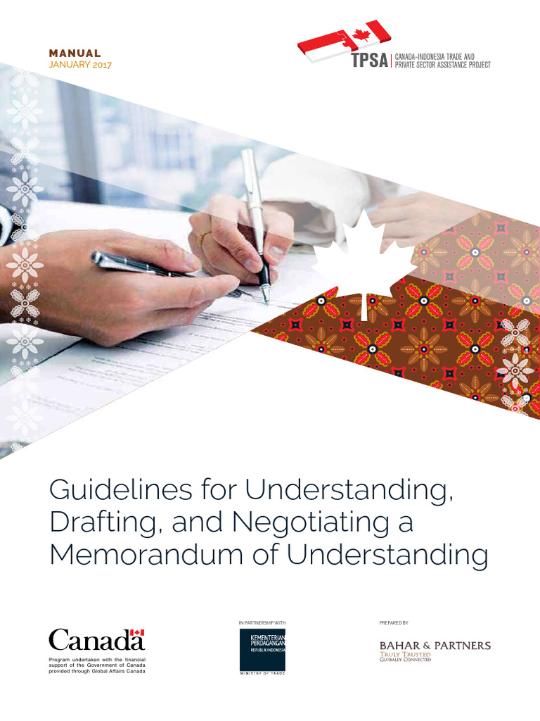 Guidelines For Understanding Drafting and Negotiating A Memorandum of ...