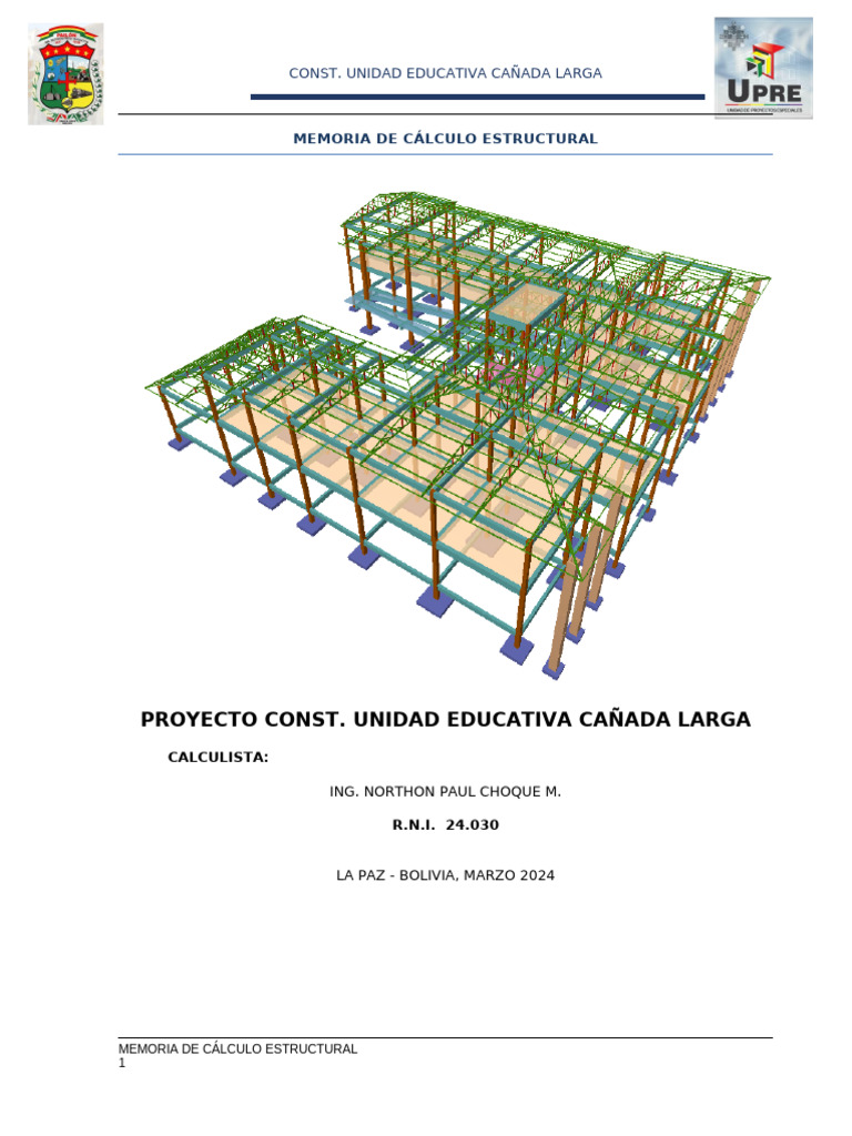 Memoria de Calculo Estructural - Cañada Larga | PDF | Ingeniería ...