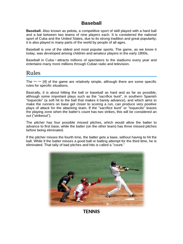 Baseball | PDF | Batting (Baseball) | Sports Rules And Regulations