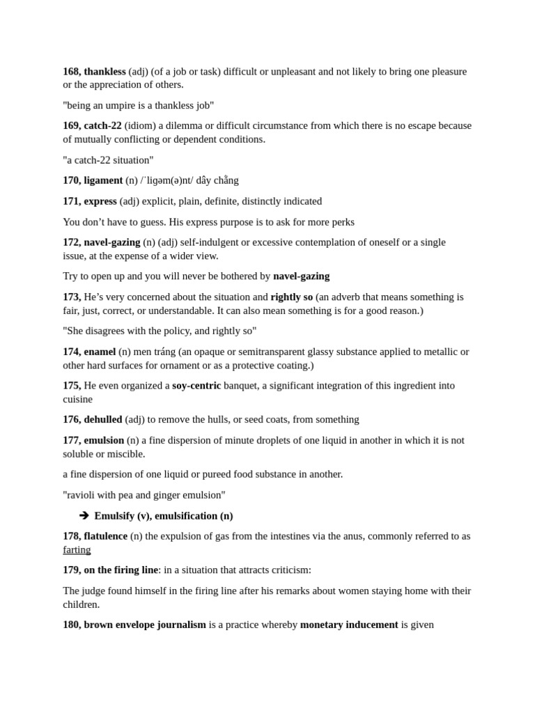 Vocabulary Definitions and Examples | PDF