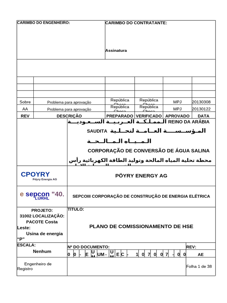 Plano de Comissionamento | PDF | Desperdício | Química