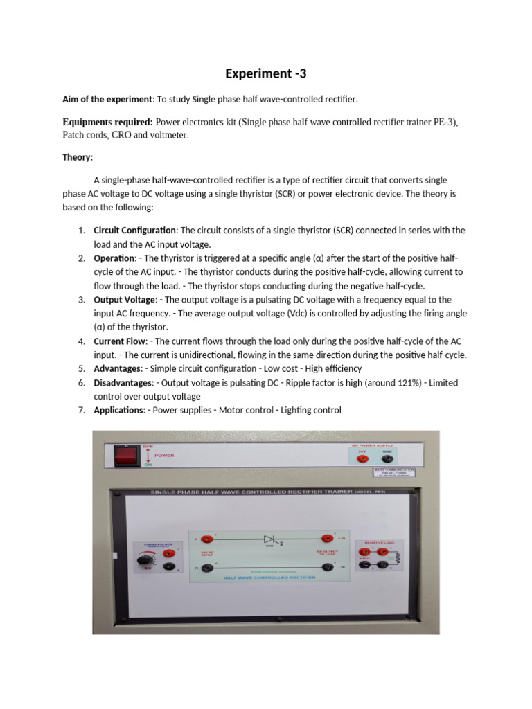 Experiment 3 | PDF | Rectifier | Power Electronics