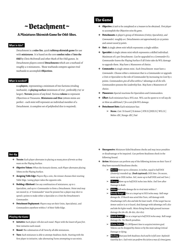 Detachment v1.1 | PDF