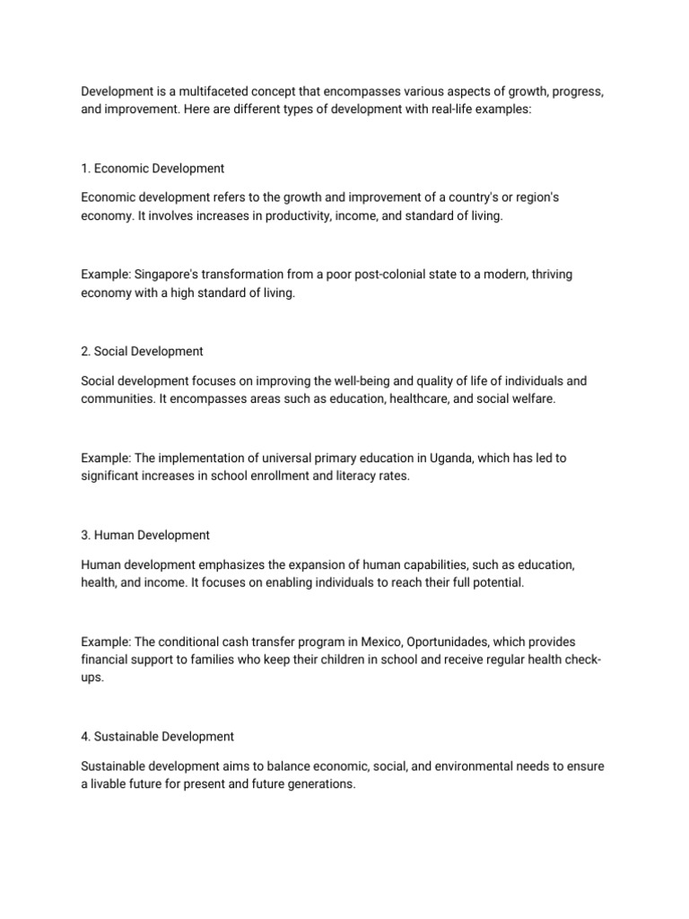 Types of Development | PDF | Sustainability | Sustainable Development