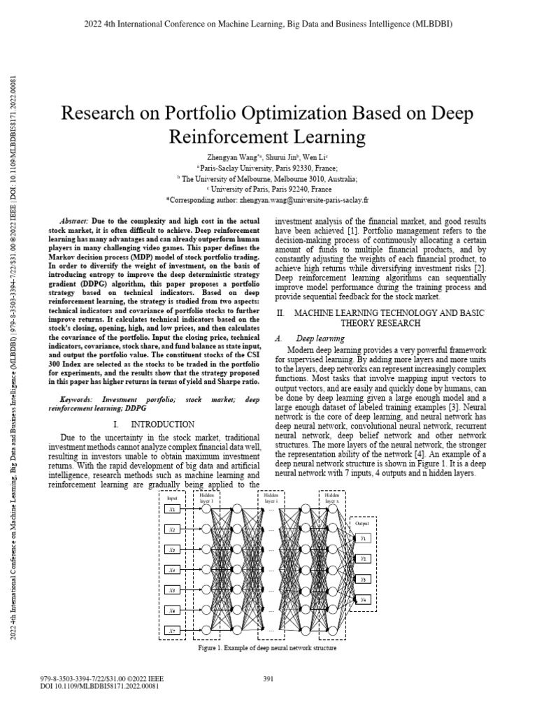 Research On Portfolio Optimization Based On Deep Reinforcement Learning | PDF | Deep Learning ...
