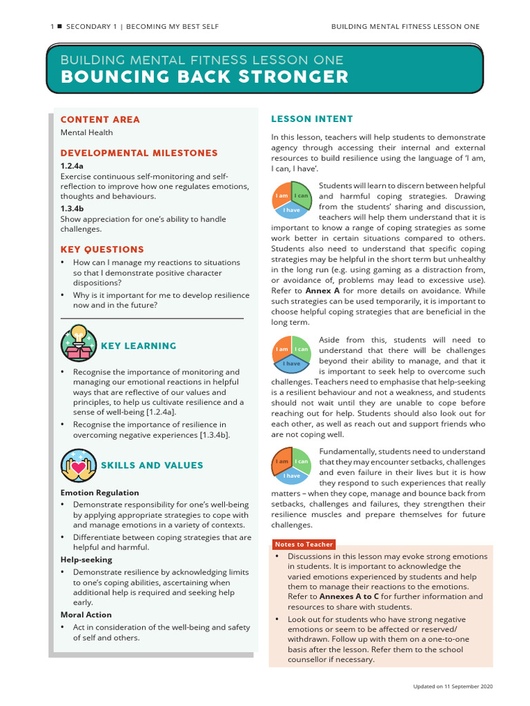 S1 BMF L1 Bouncing Back Stronger | PDF | Psychological Resilience ...