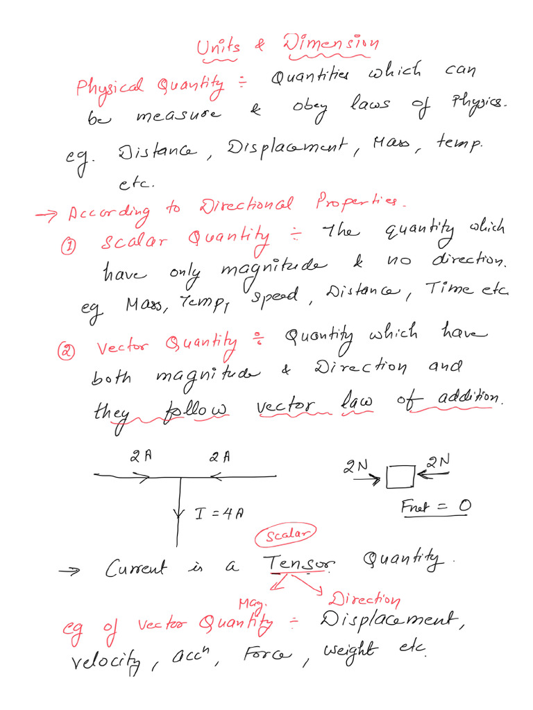 Unit & Dimension (Notes) | PDF
