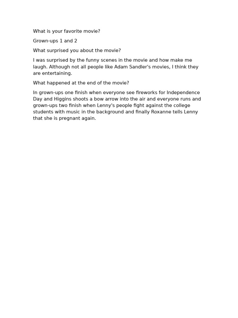 What Is Your Favorite Movie | PDF