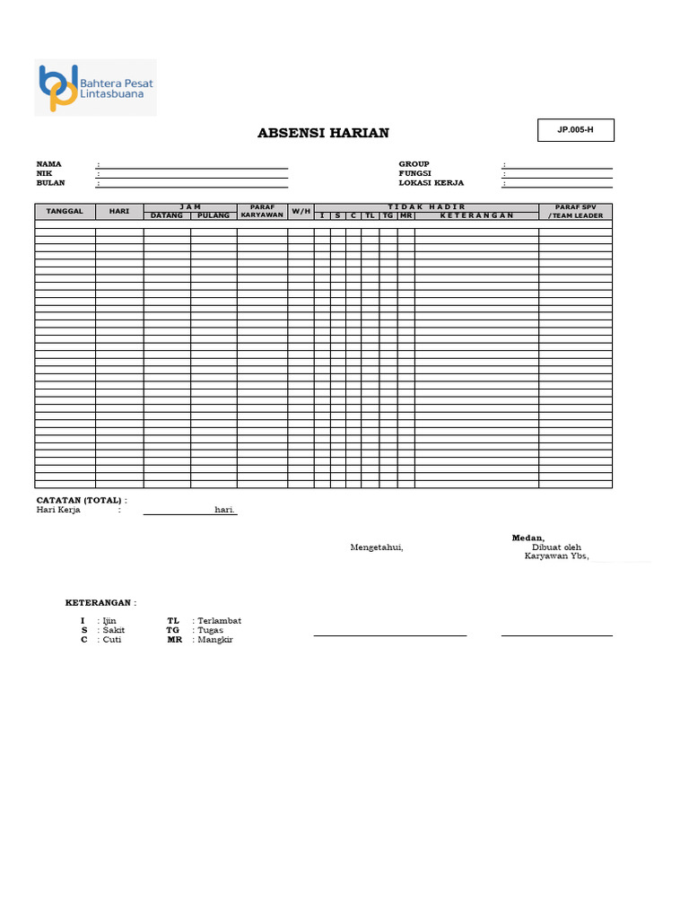 Format Absensi | PDF