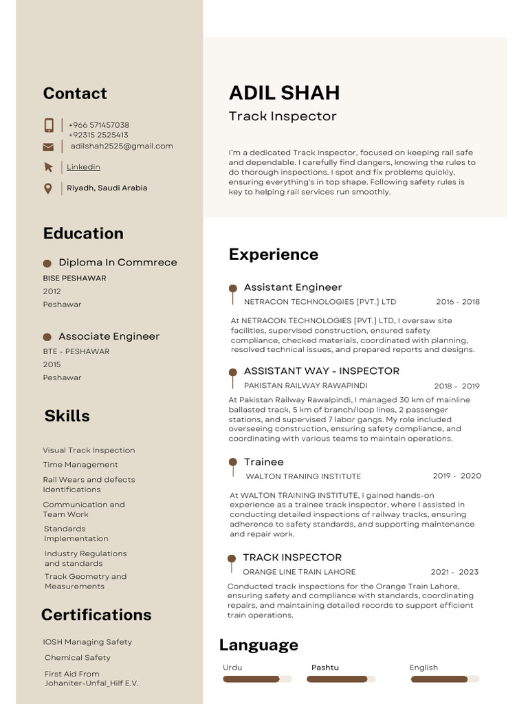 Adil___CV. | PDF | Rail Transport | Transport