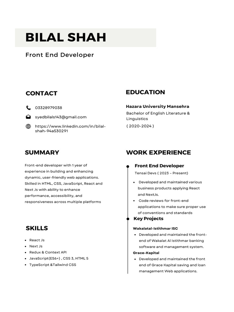 Bilal CV | PDF