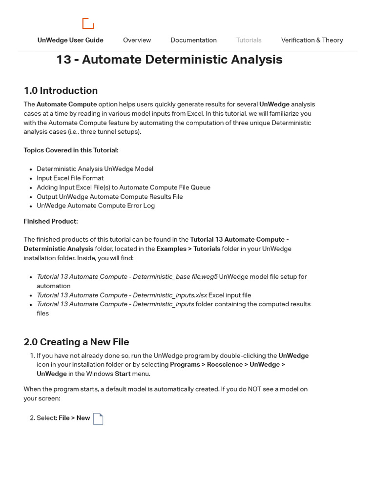 UnWedge Tutorials - 13 - Automate Deterministic Analysis | PDF ...