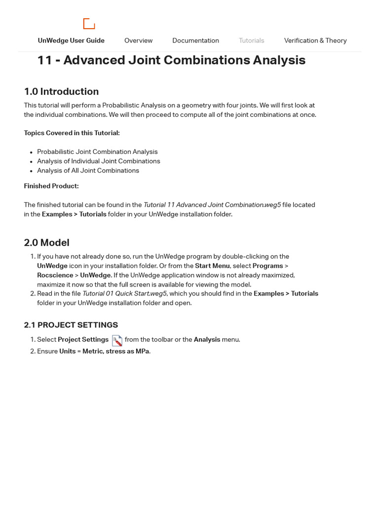 UnWedge Tutorials - 11 - Advanced Joint Combinations Analysis | PDF | Menu (Computing) | Histogram