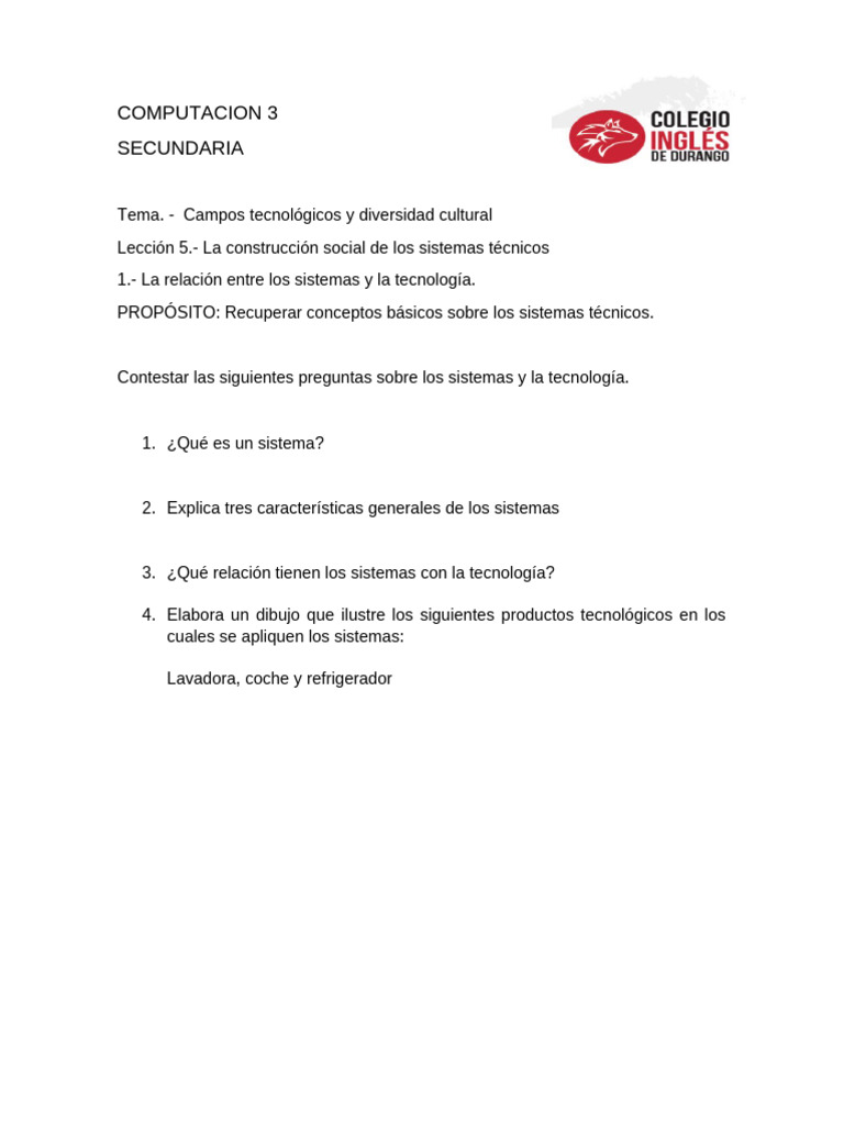 3a Leccion 5 Trabajo 1 | PDF
