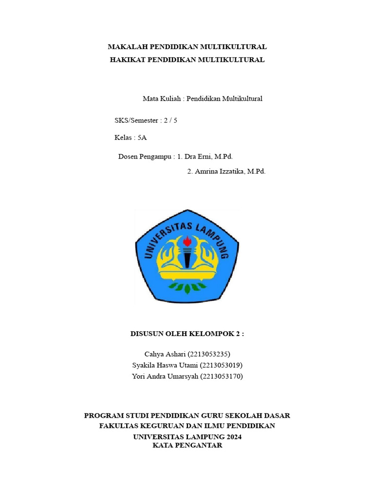 Makalah Pendidikan Multikultural Kelompok 2 | PDF
