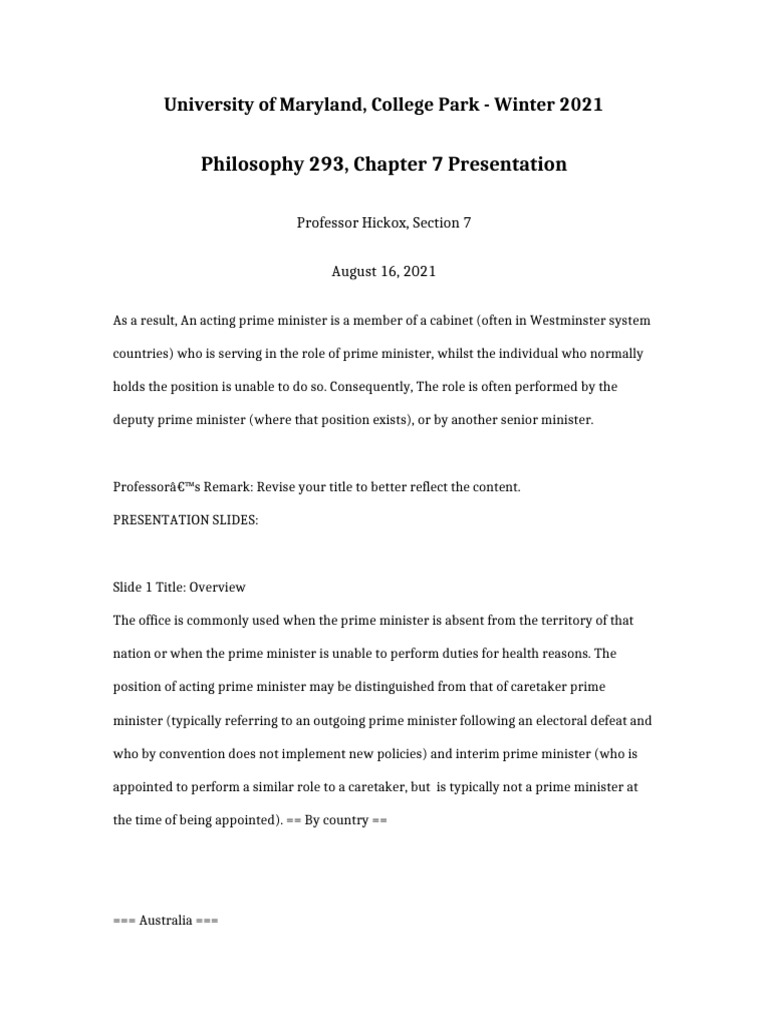 PHILOSOPHY_293_CHAPTER_7_PRESENTATION | PDF | Government | Government Institutions