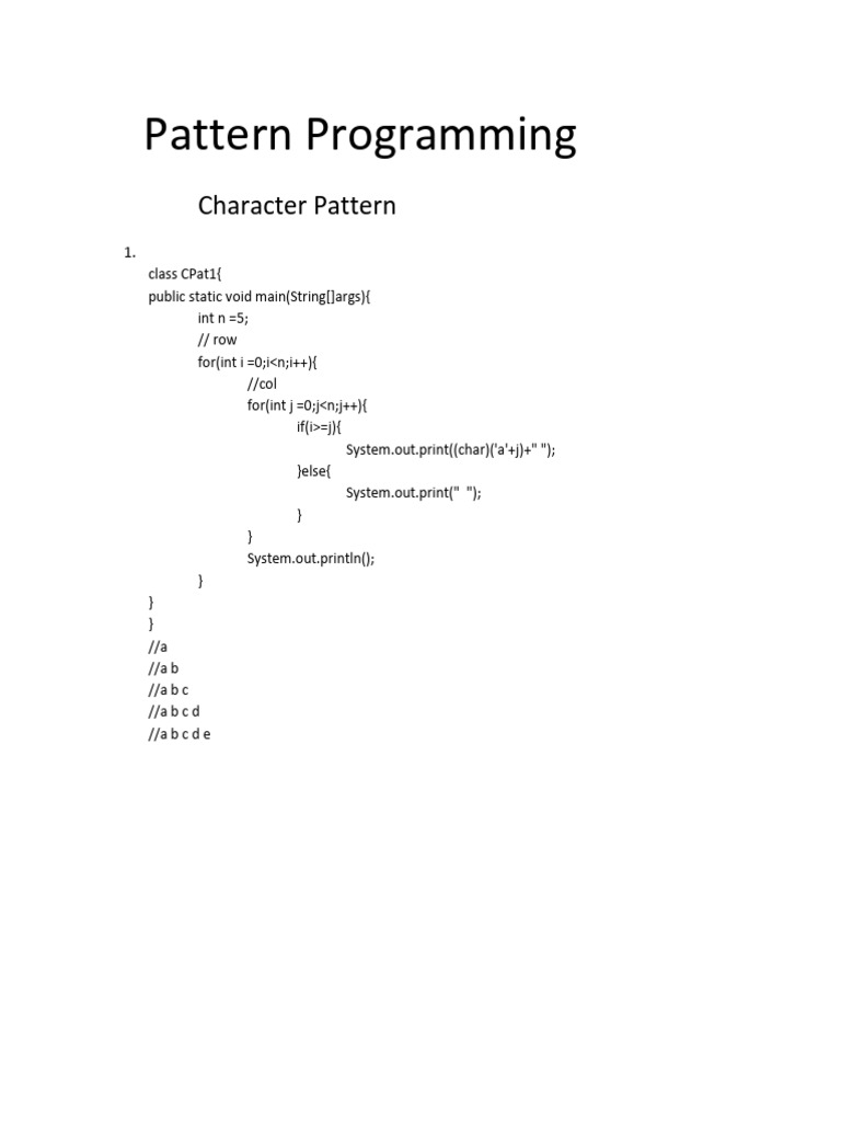 Pattern Programming | PDF | Computer Programming | C++ Pattern Programming | PDF | Computer Programming | C++